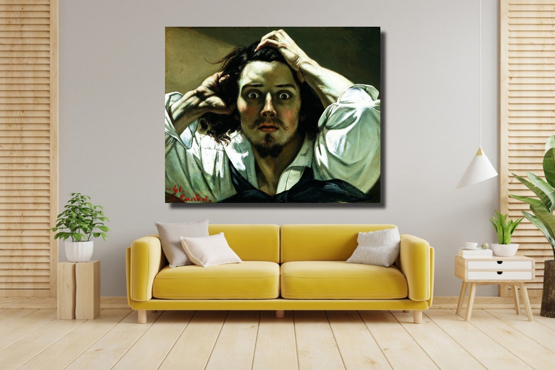 The Desperate Man Wall Decor, Gustave Courbet Canvas Wall Art, Large ...