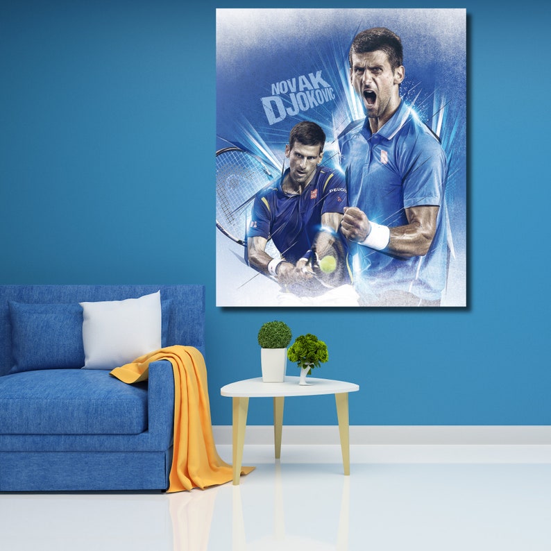 Novak Djokovic Poster, Motivation Art, Sports Room Art, Tennis Wall Art Prints Decor, Novak ...