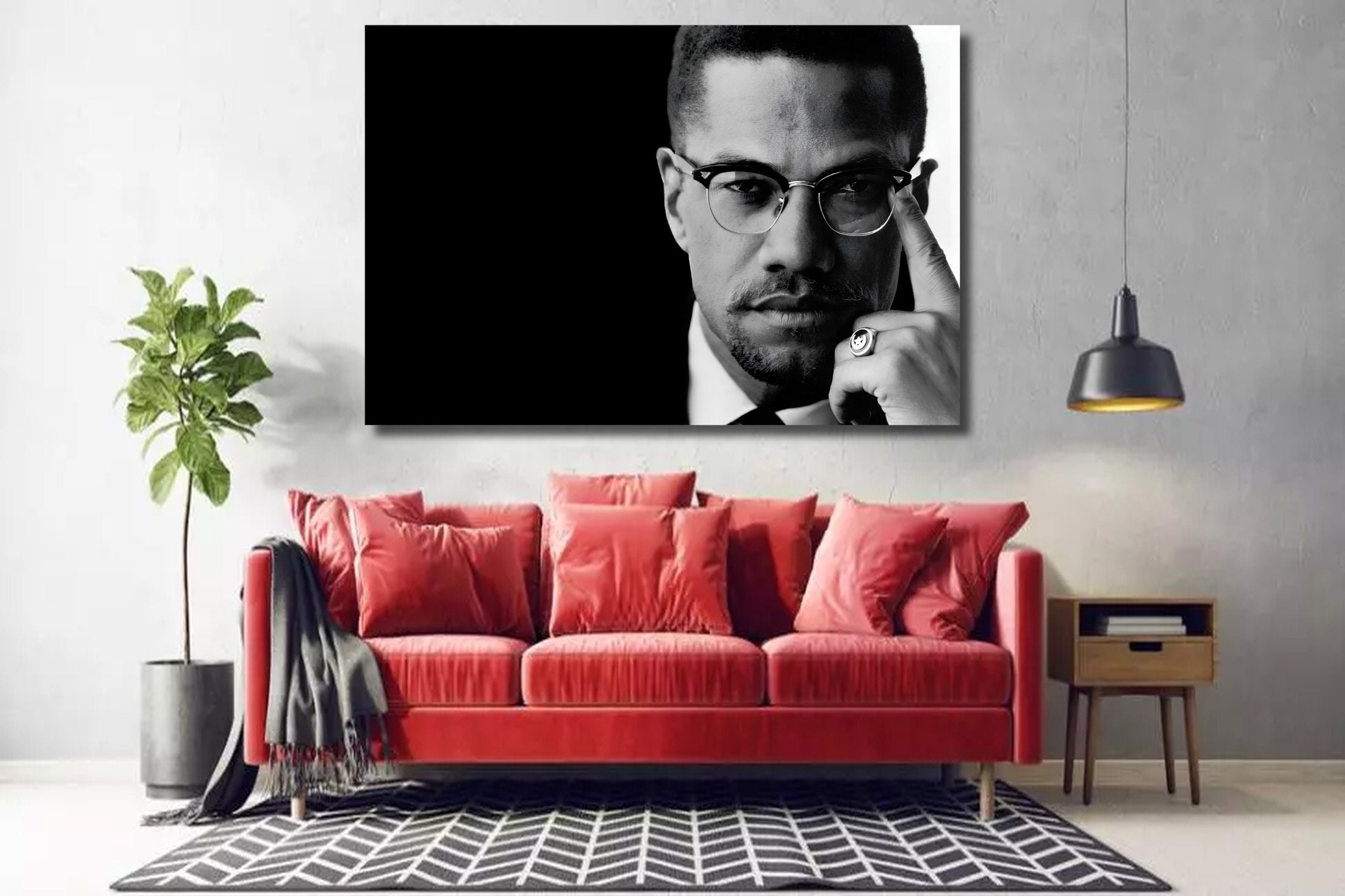 Malcolm X Canvas Wall Art, Malcolm X, Malcolm X Poster, American Wall ...