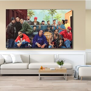 All Time Rappers Wall Art Canvas,last Supper Hip Hop Poster Print,ready ...