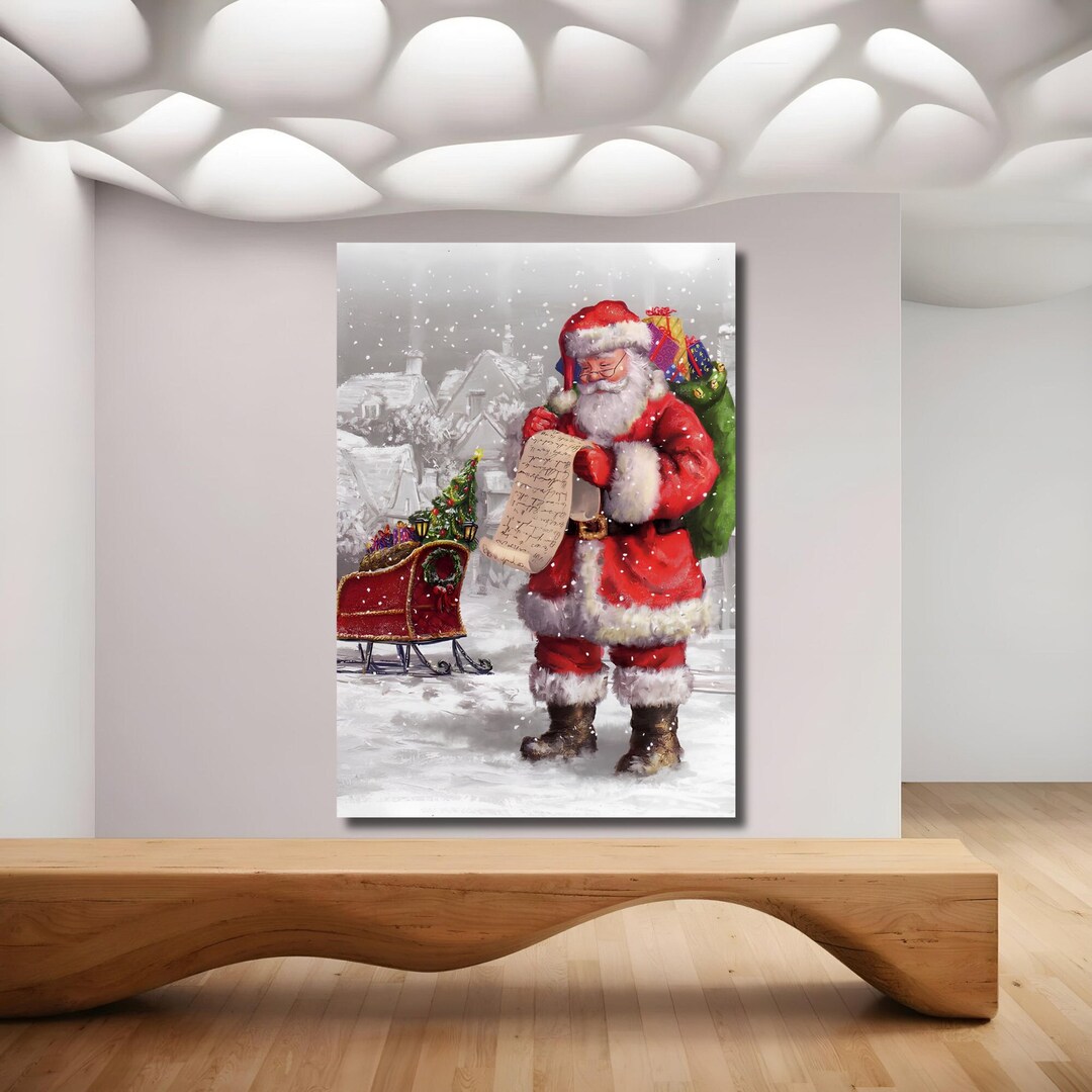 Santa Claus Canvas Wall Art, Santa Print, Christmas Decor,christmas ...