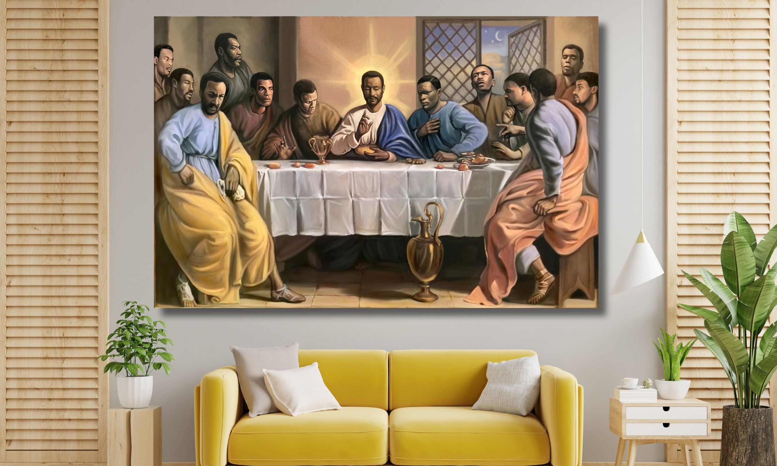 Last Supper African Canvas Art,black Last Supper Poster, Black Jesus ...