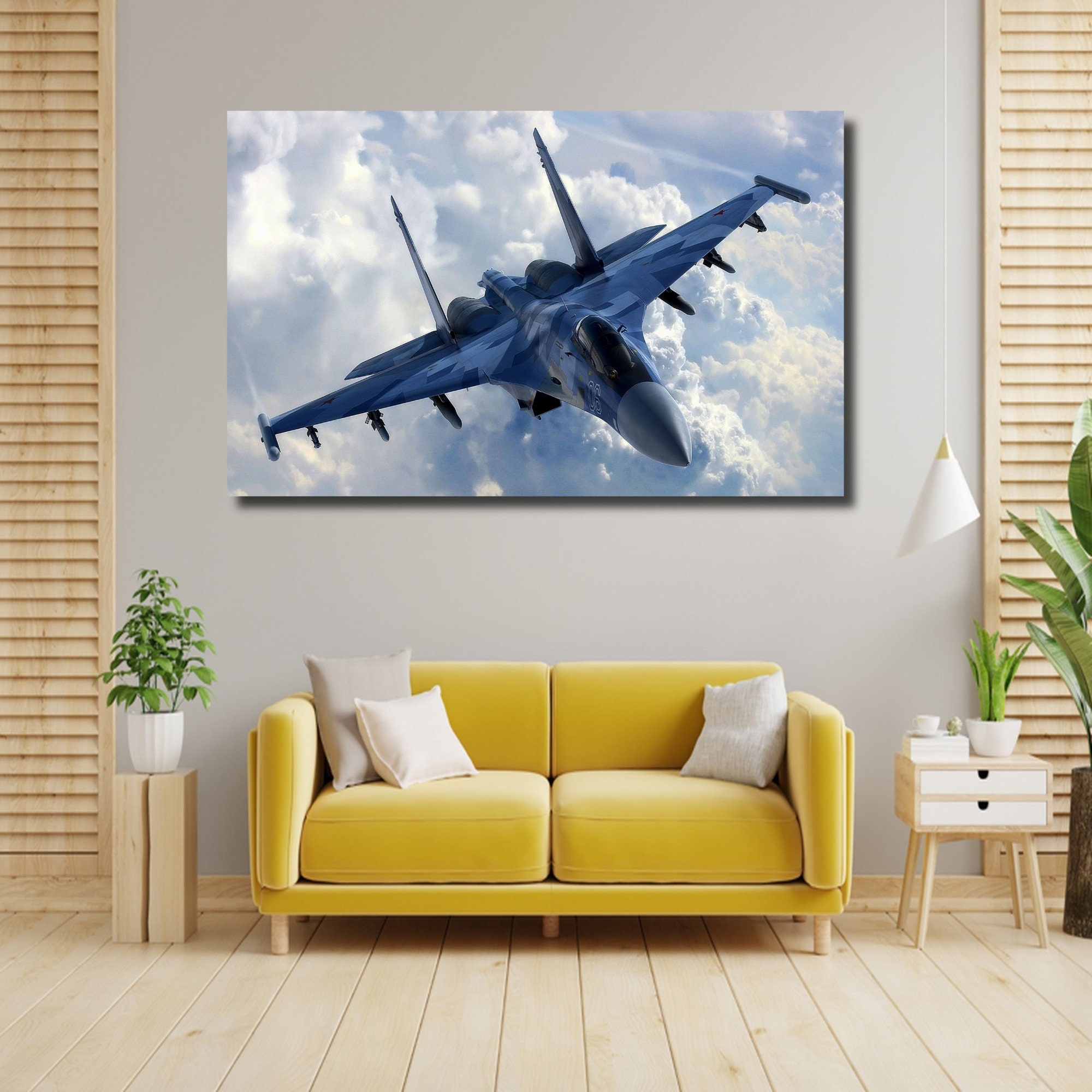 F-16 Falcon Fighter Jet Canvas Wall Art F-16 Military Plane Pattern ...