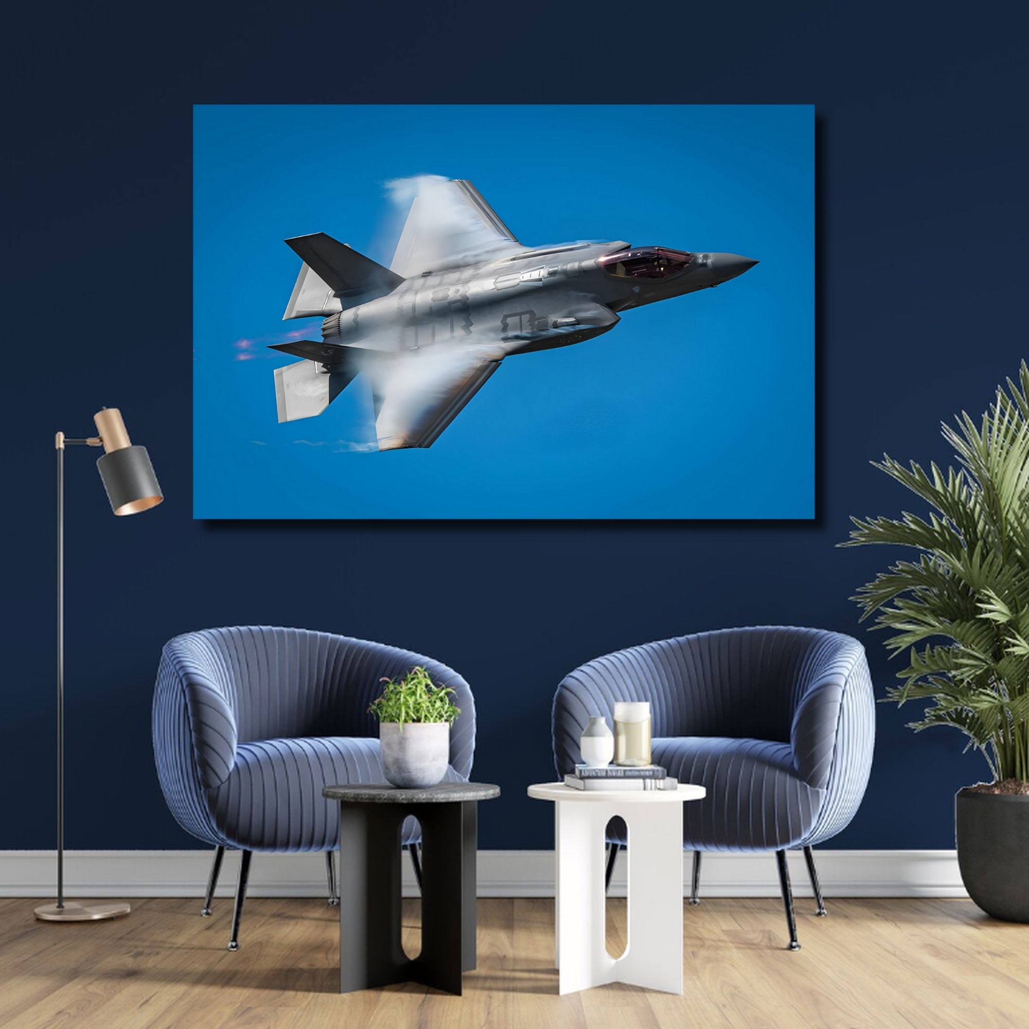 F35 Falcon Fighter Jet Canvas Wall Art, F35 Military Plane Pattern ...