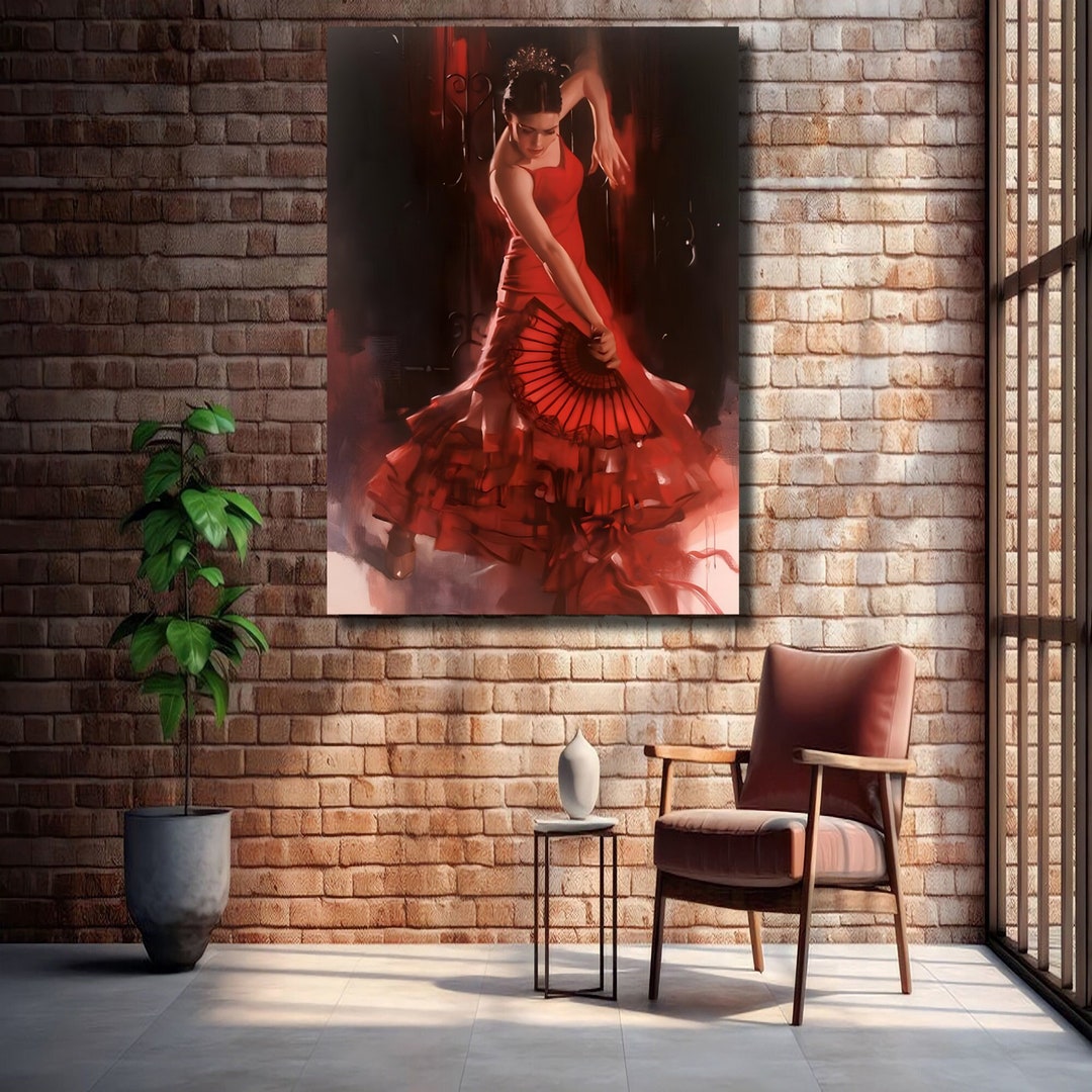 Flamenco Dancer Poster Canvas Wall Art Print,flamenco Dance Print,dance ...