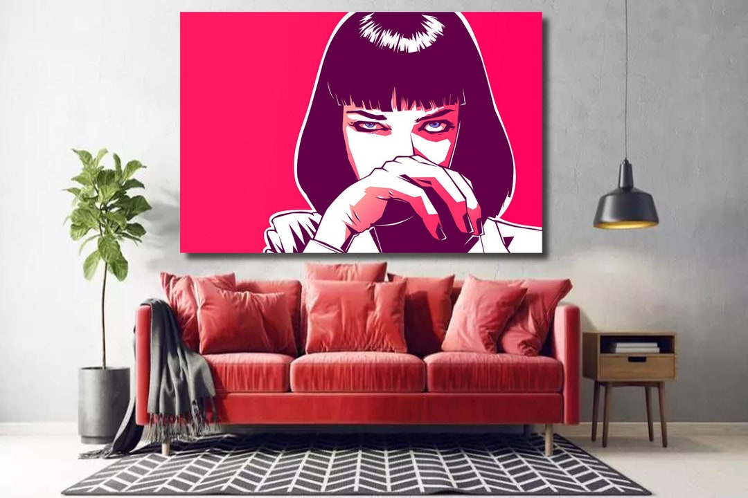 Pulp Fiction Mia Wallace Poster Mia Wallace Canvas Wall Art Etsy
