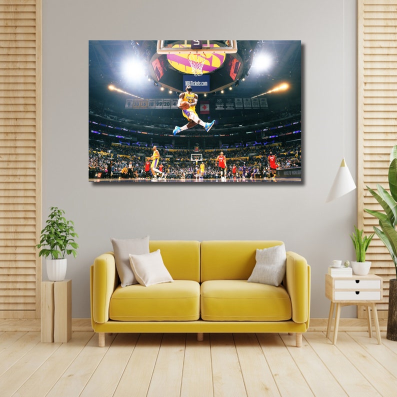 Lebron James Dunk Poster,lebron James Dunk Canvas Wall Art,lebron James ...