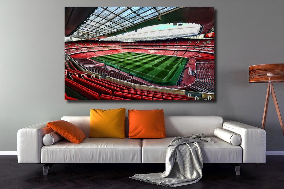 Arsenal Stadium Canvas, Football Wall Art, Man Cave Decor, Football ...