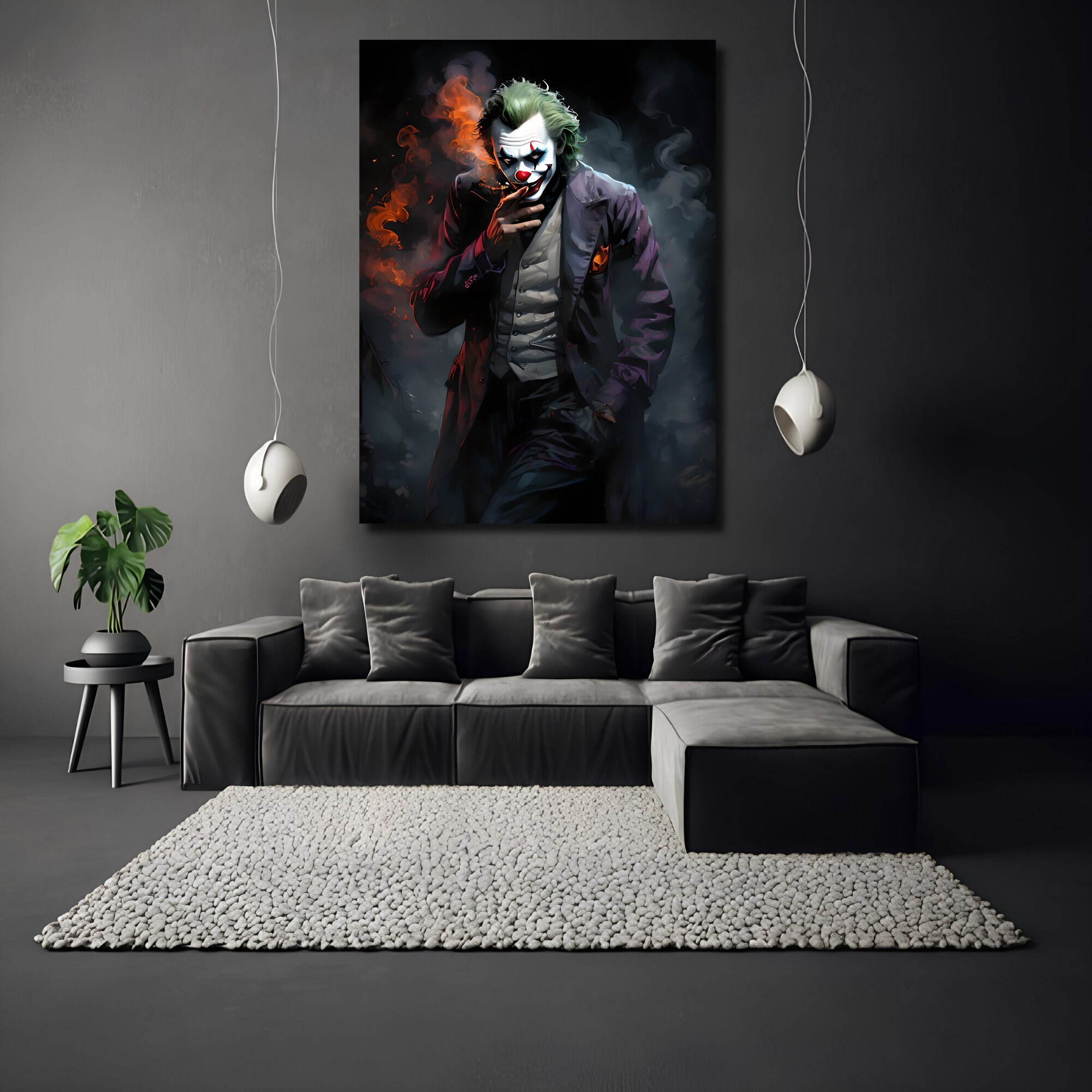 Joker Canvas Heath Ledger, Joker Canvas Wall Decor, Home Wall Decor ...