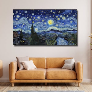 Starry Night by Van Gogh Wall Art, Starry Night Poster, Starry Night ...