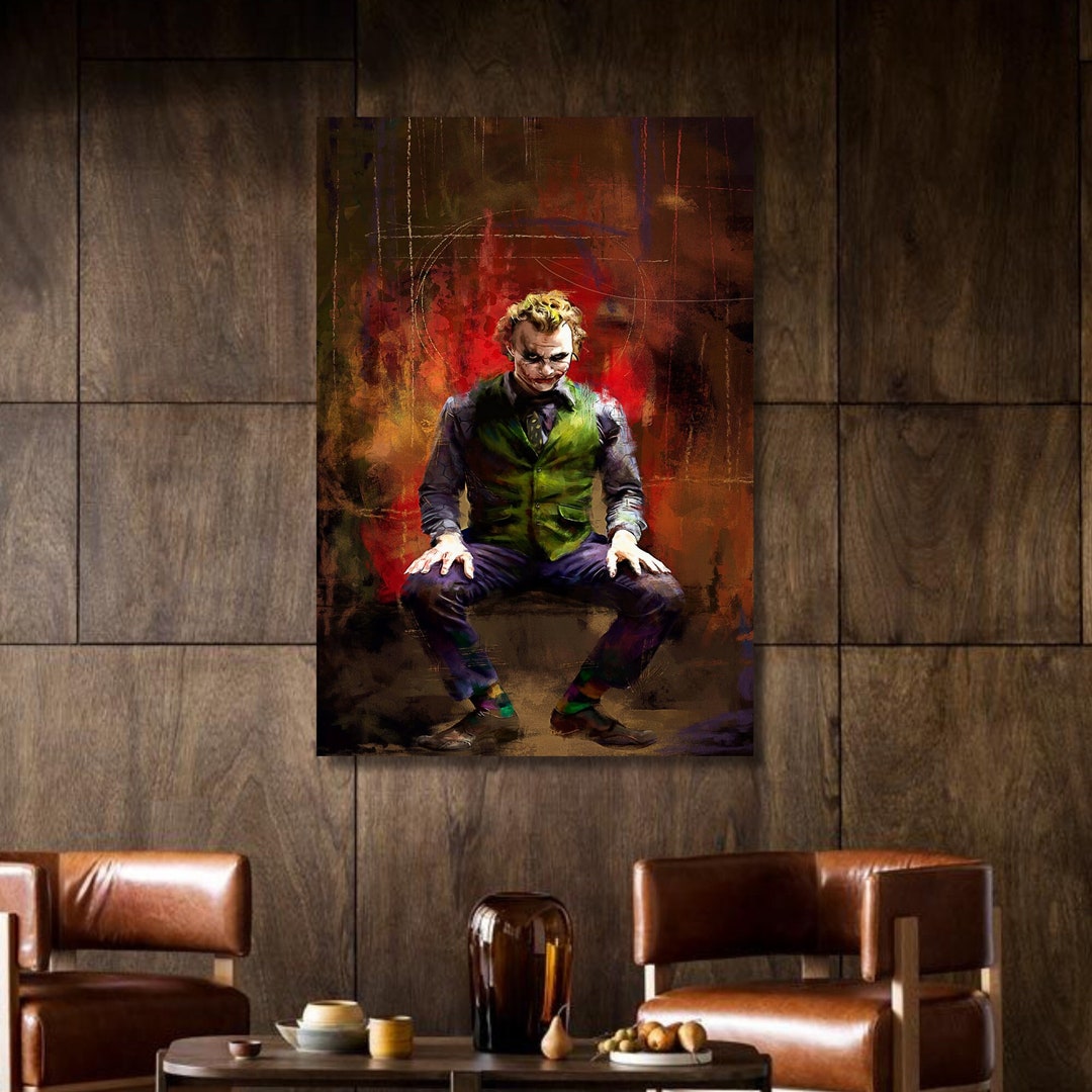 Joker Poster Heath Ledger, Joker Canvas Wall Decor, Home Wall Decor ...