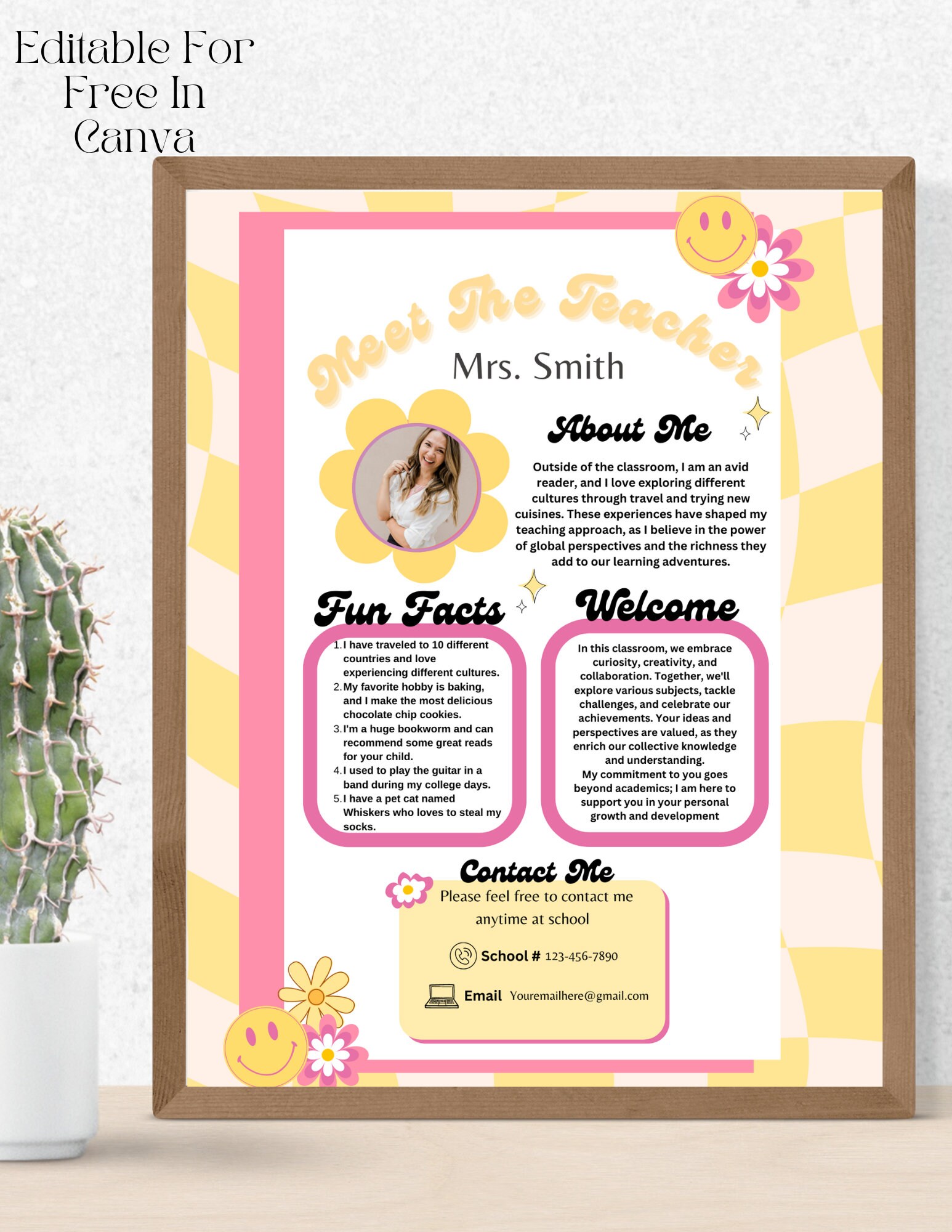 Meet the Teacher Template Teacher Introduction Back to - Etsy