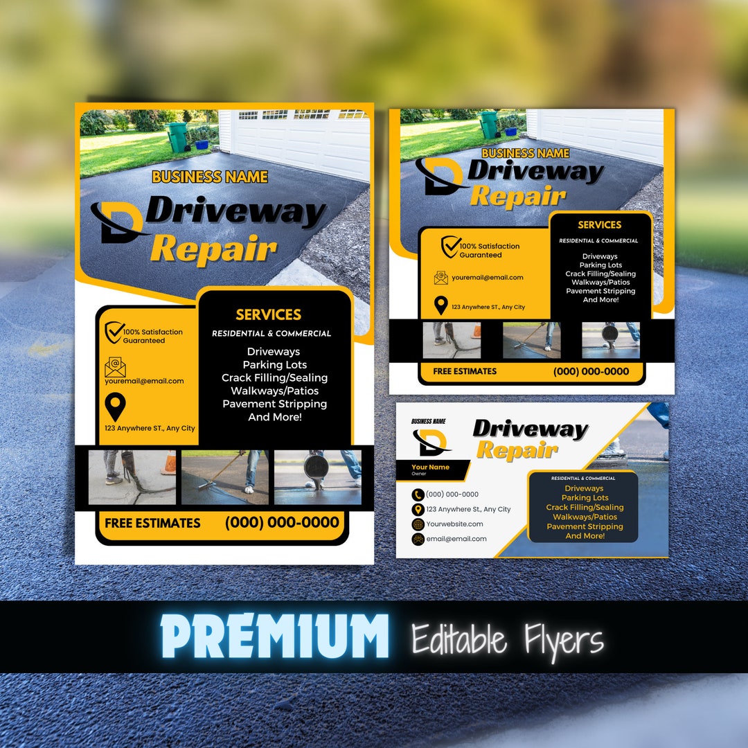 Driveway Repair Service Flyer Templates Social Media Flyer Professional ...