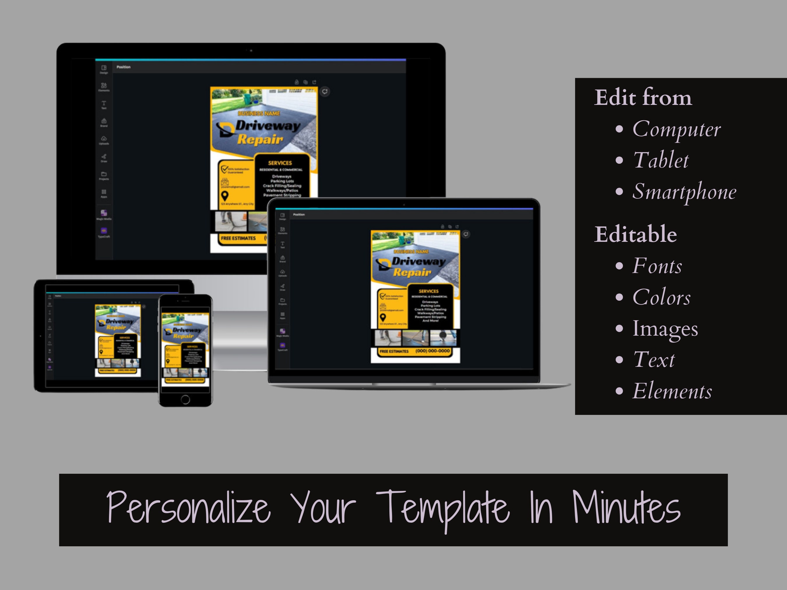 Driveway Repair Service Flyer Templates Social Media Flyer Professional ...