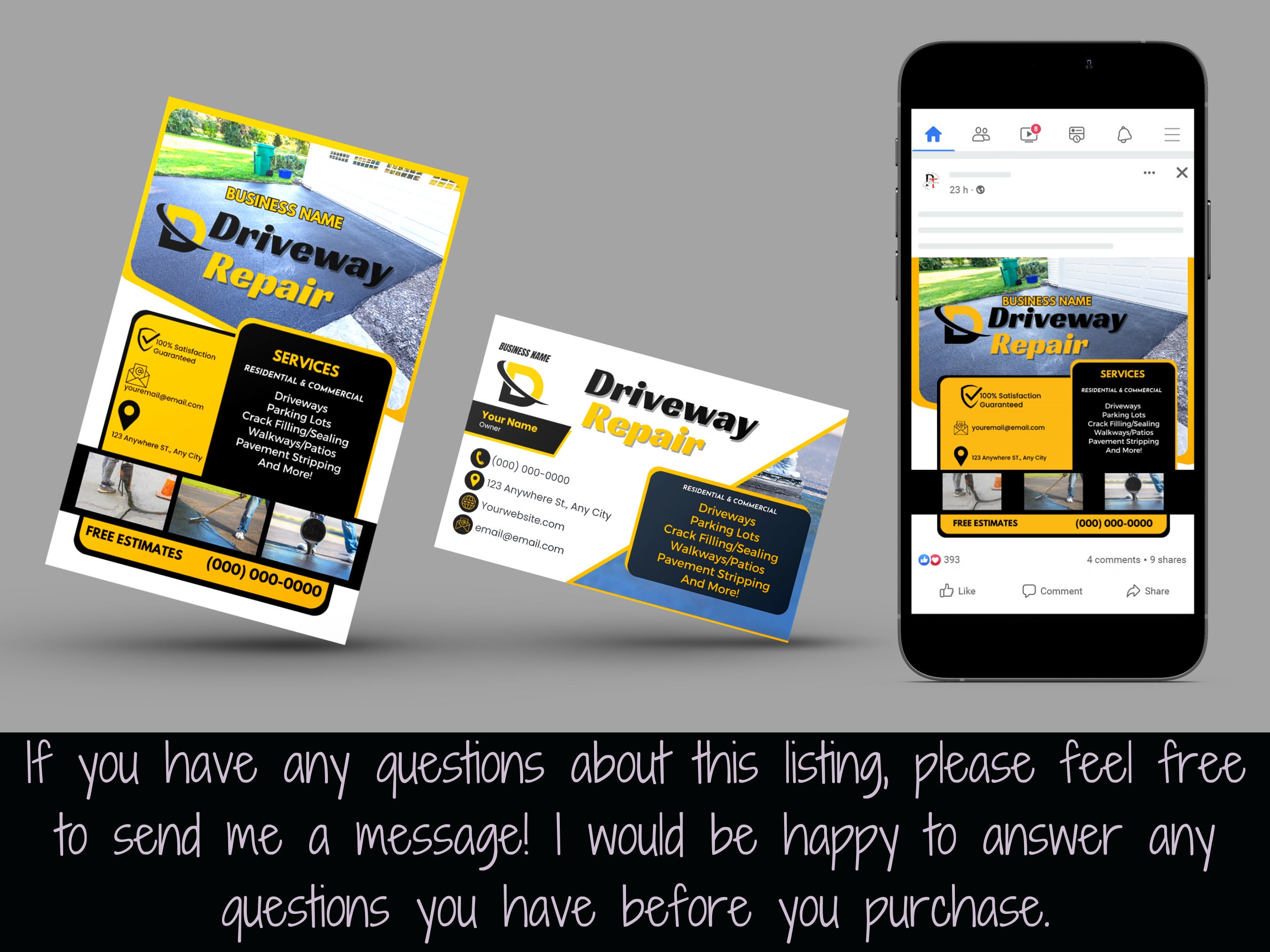 Driveway Repair Service Flyer Templates Social Media Flyer Professional ...