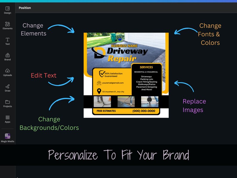 Driveway Repair Service Flyer Templates Social Media Flyer Professional ...