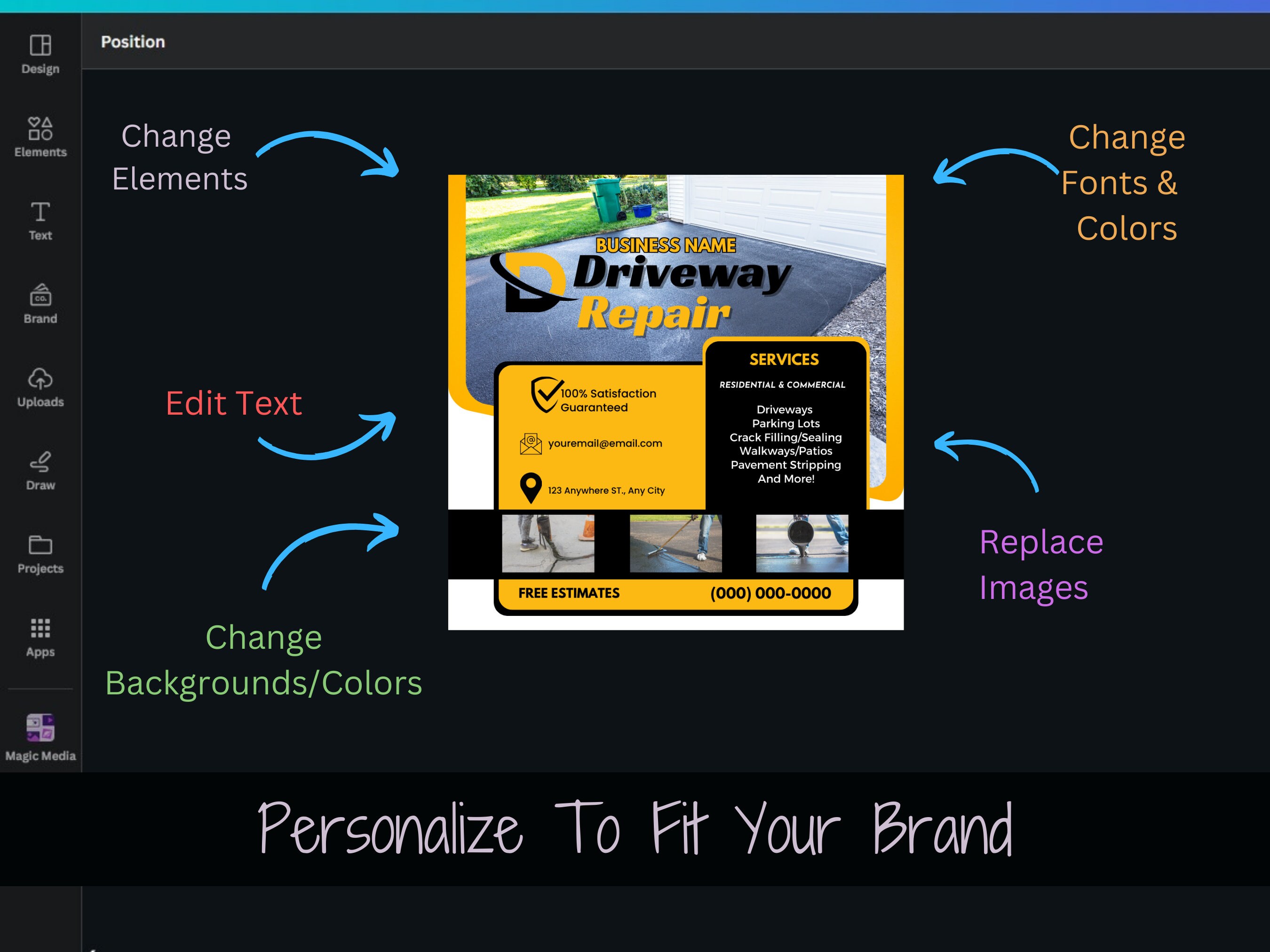 Driveway Repair Service Flyer Templates Social Media Flyer Professional ...