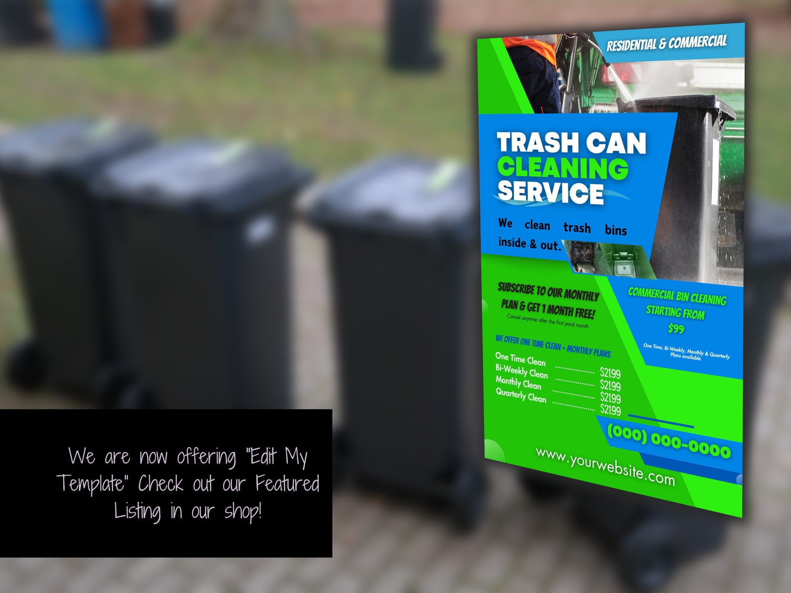 Trash Can Washing Service Flyer Bundle (digital Download) - Etsy