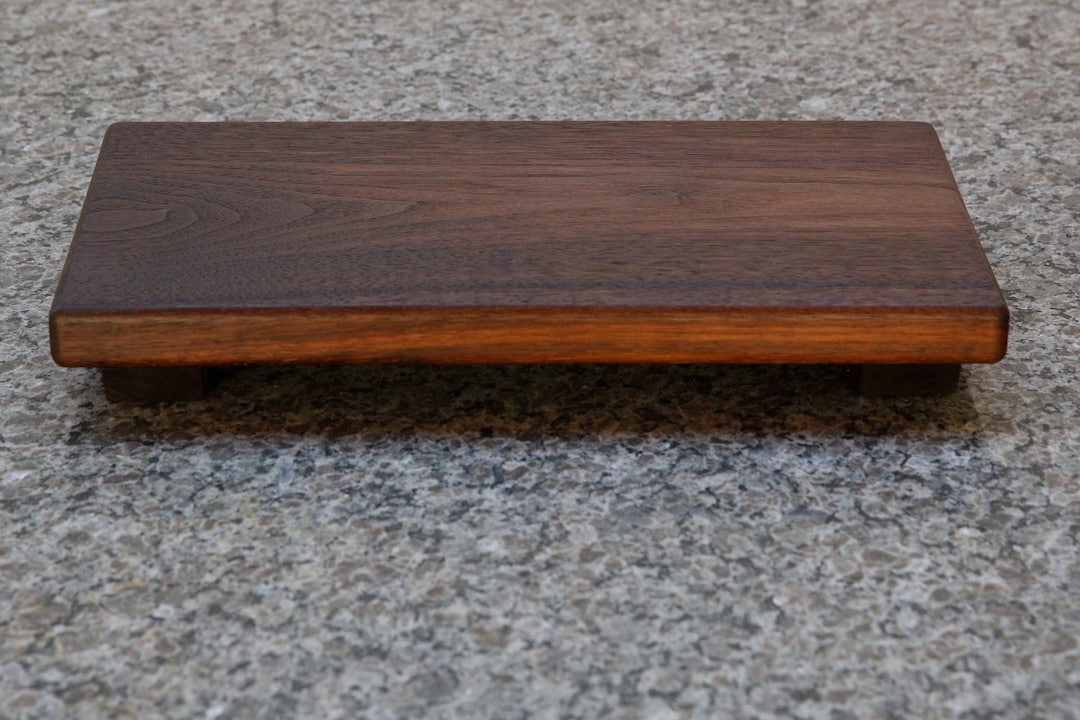 Decorative Wood Display Stand, Modern Walnut Countertop Riser, Hand ...