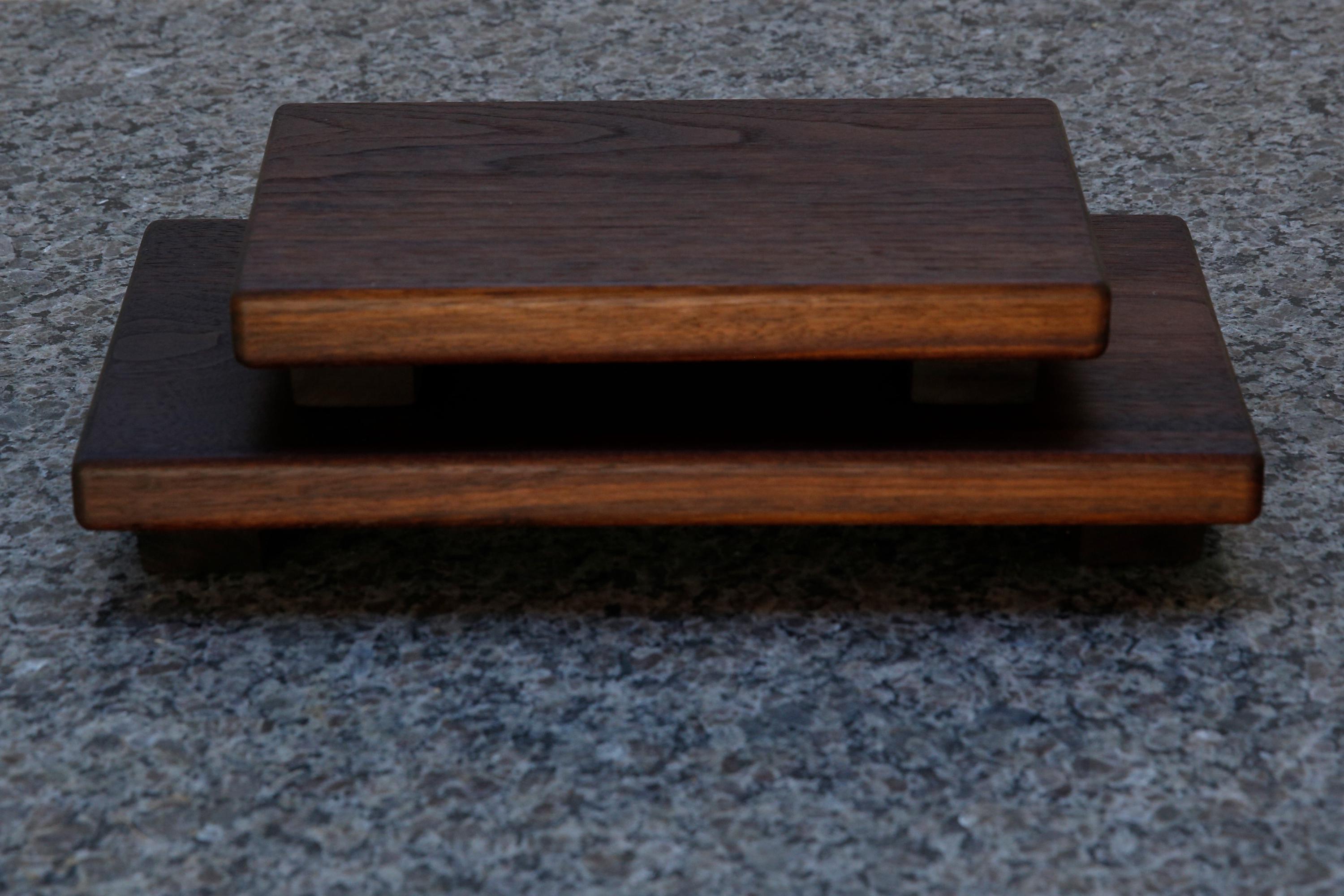 Decorative Wood Display Stand, Modern Walnut Countertop Riser, Hand ...
