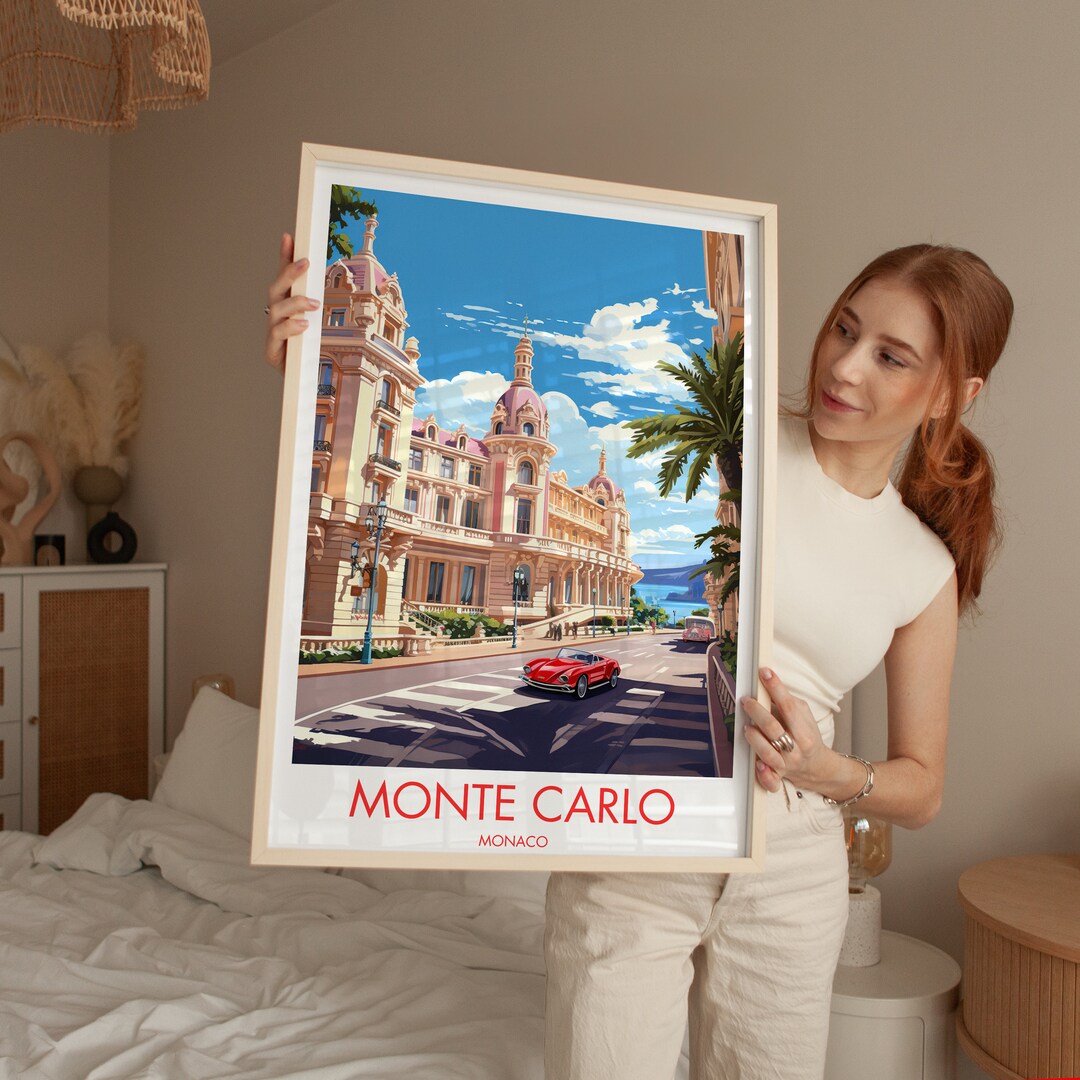 Monte Carlo Travel Poster Monte Carlo Travel Print Monte Carlo Gift ...