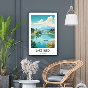 Lake Bled Travel Poster Lake Bled Travel Print Lake Bled Gift Birthday ...