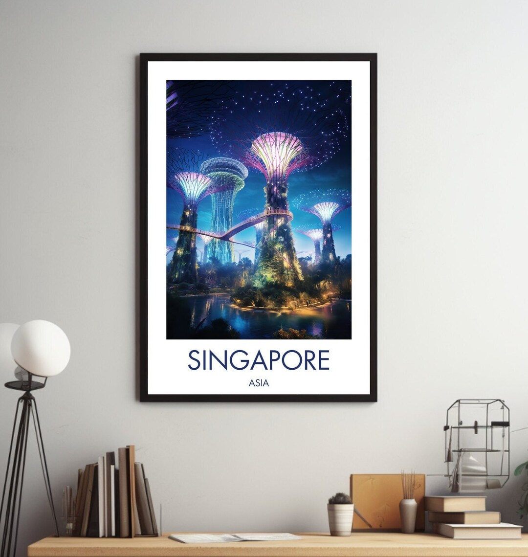 Singapore Travel Poster Singapore Travel Print Singapore Gift - Etsy