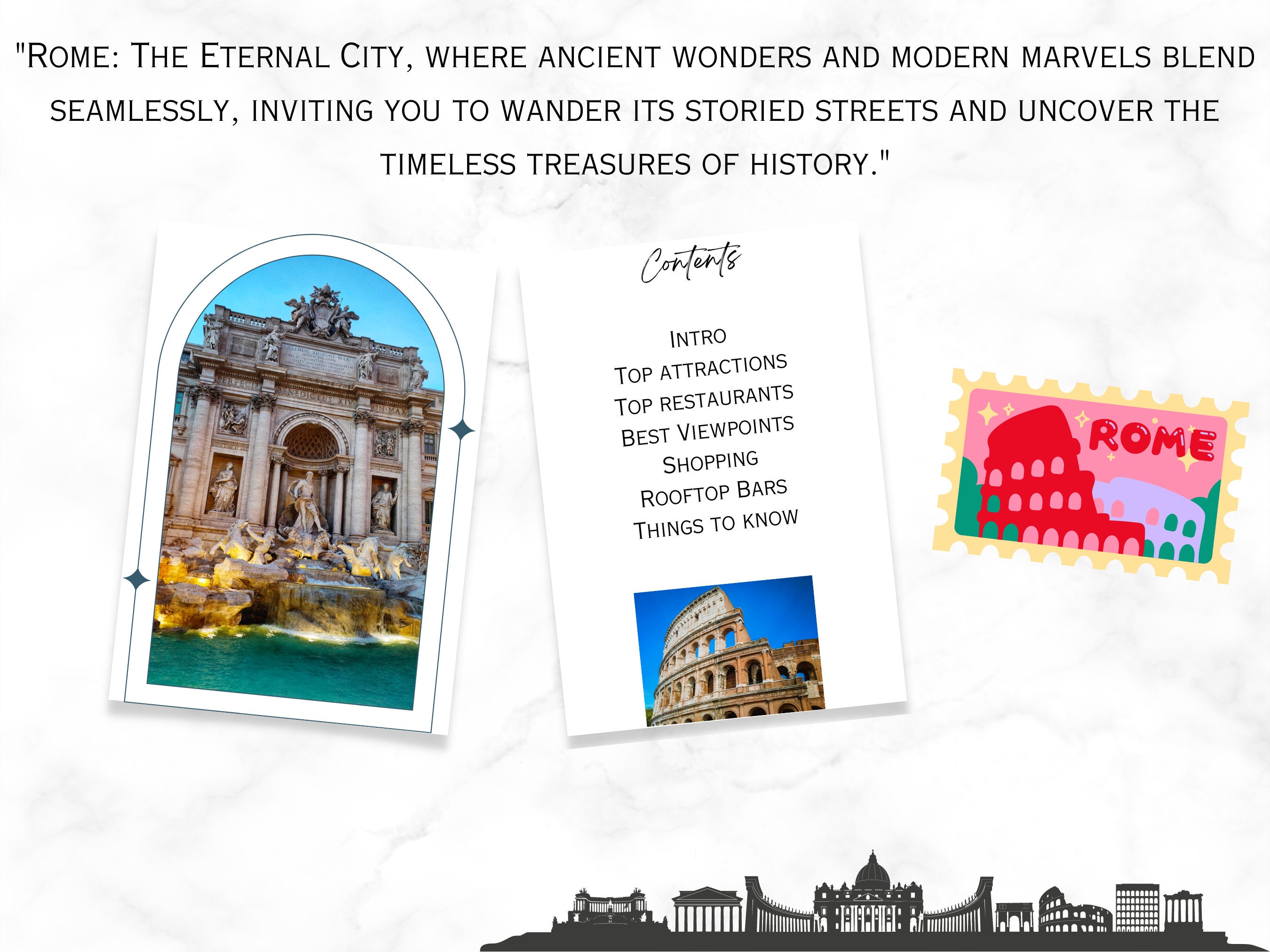 Rome City Guide, Rome Tourist Guide, Rome Guide - Etsy