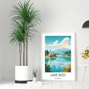 Lake Bled Travel Poster Lake Bled Travel Print Lake Bled Gift Birthday ...