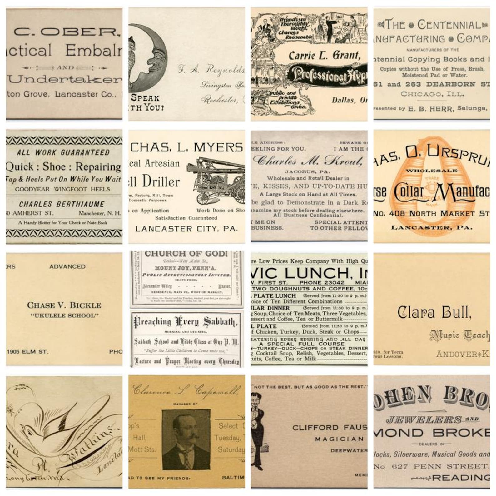300+ Vintage Business Cards: 1900s Ephemera for Junk Journals (digital ...