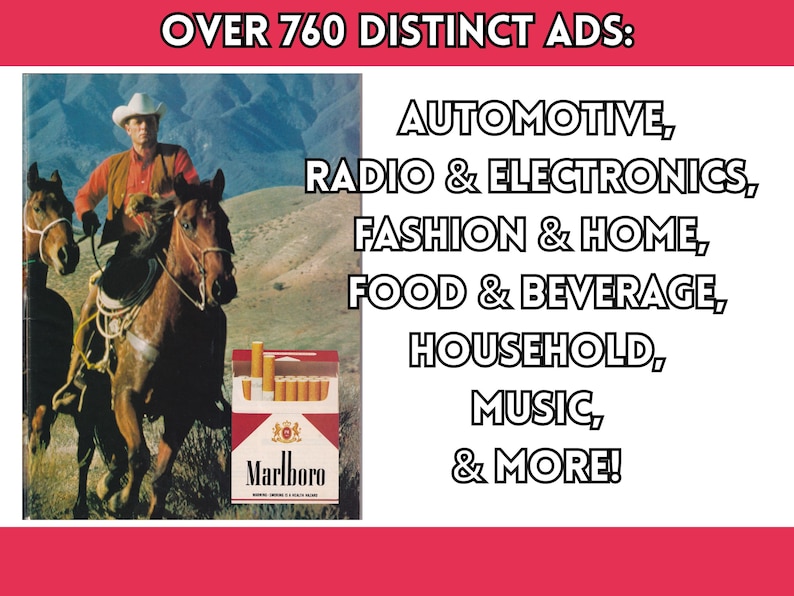 1980s Print Ad Collection: 760+ Retro Advertising Jpgs (digital ...