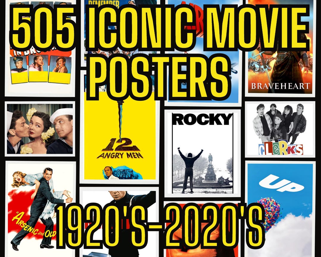 505 Iconic Movie Posters: Classic Cinema Wall Art (digital Download) - Etsy
