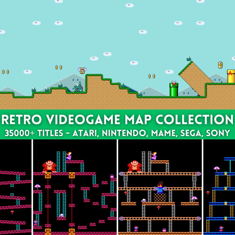 Video Game Map Wall Art - Etsy