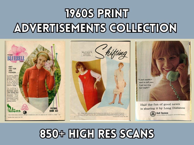 1960s Magazine Ads: Retro Print Ephemera Bundle (digital Download) - Etsy