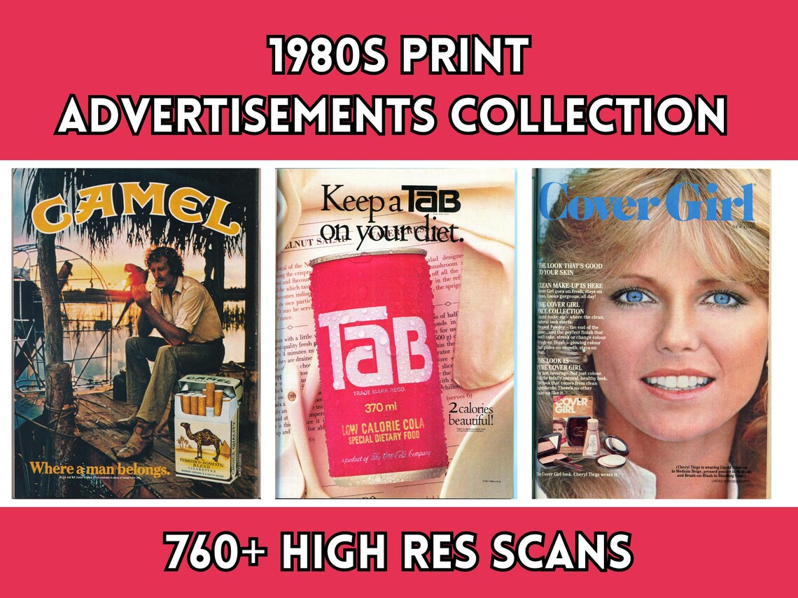 1980s Print Ad Collection: 760+ Retro Advertising Jpgs (digital ...