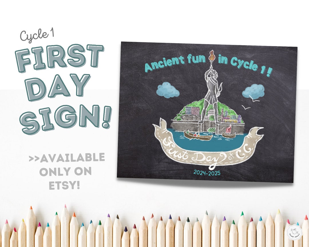 First Day of CC Sign First Day of CC Cycle 1 Chalkboard Sign Printable ...