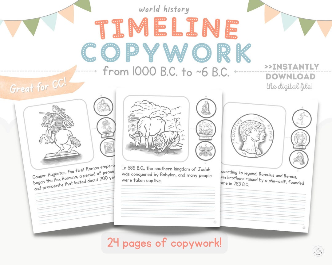 Timeline Printable Coloring Pages Homeschool Printable Handwriting ...