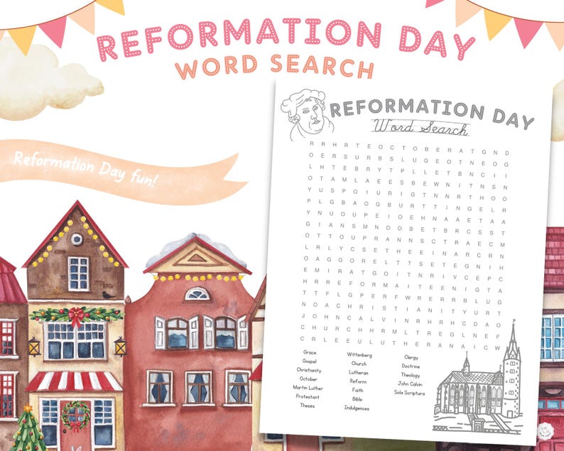 Printable Reformation Day Game Lutheran Word Search Printable ...