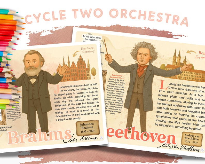 Cycle Two Fine Arts Printable Great Composers Coloring Pages Tutor ...