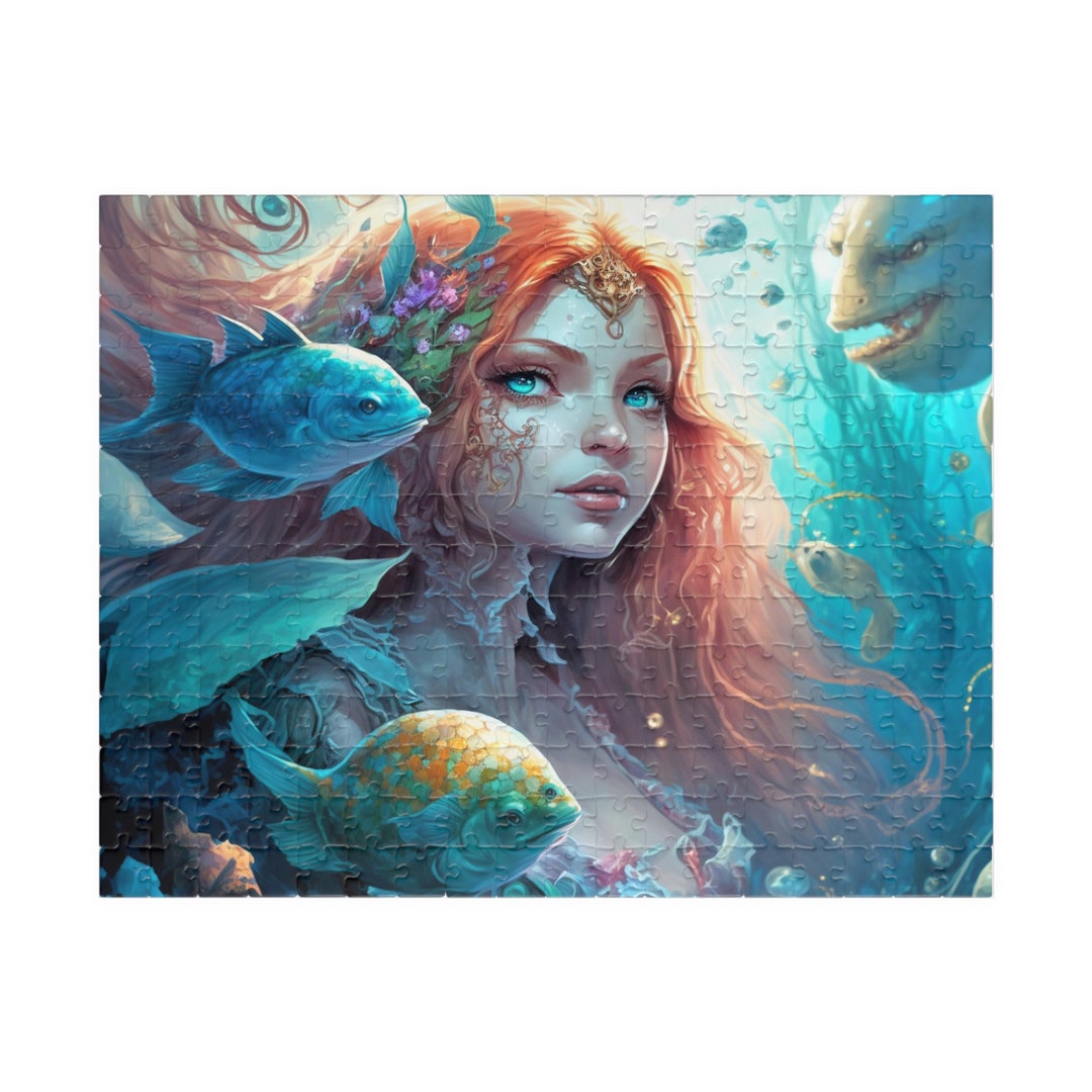 Beautiful Mermaid Jigsaw Puzzle - Mermaids Swimming Lovers Gift ...