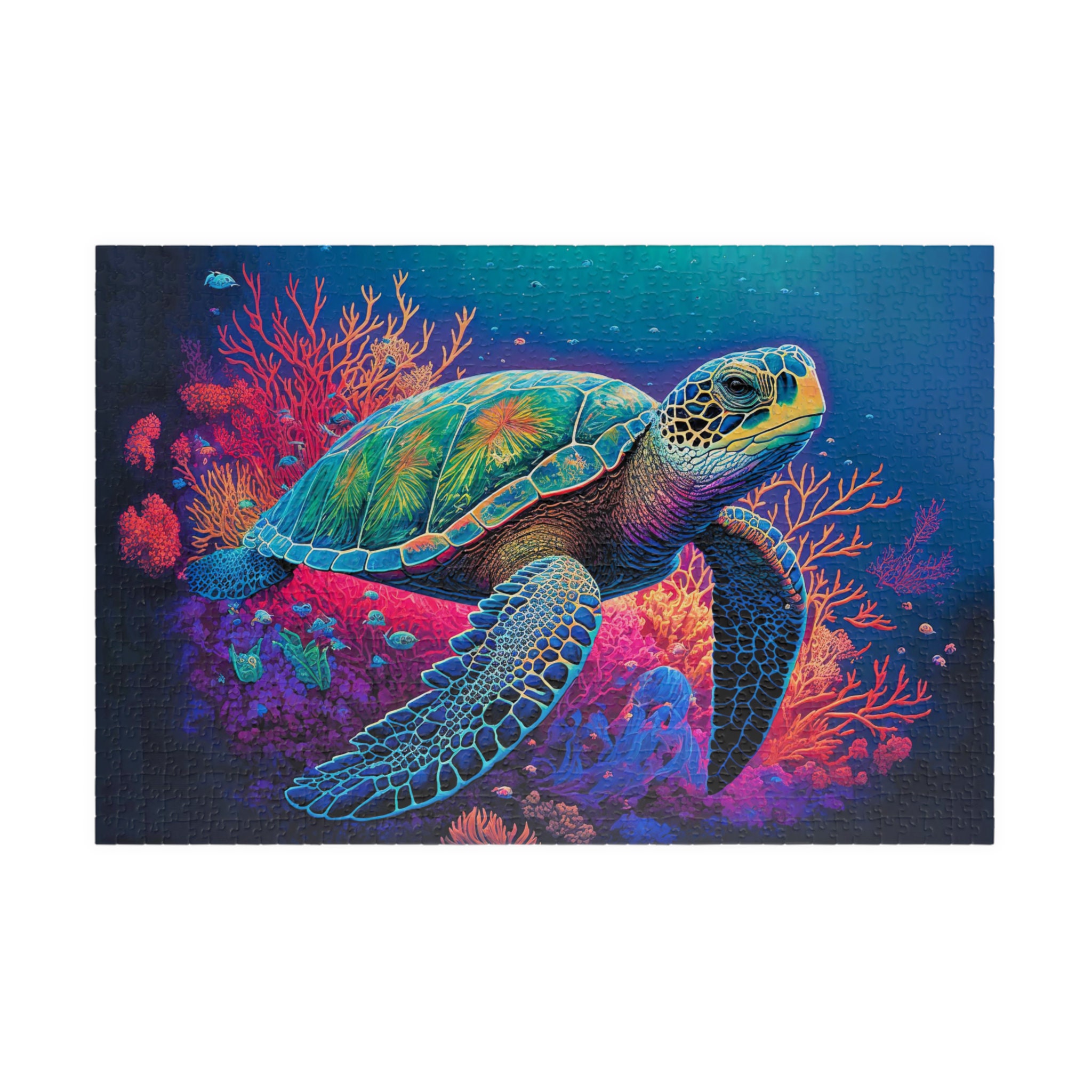 Sea Turtle Jigsaw Puzzle - Giant Turtles Lovers Gift - Colorful ...