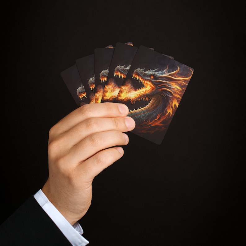 Fire Breathing Dragon Poker Cards - Lover of Dragons Card Deck ...
