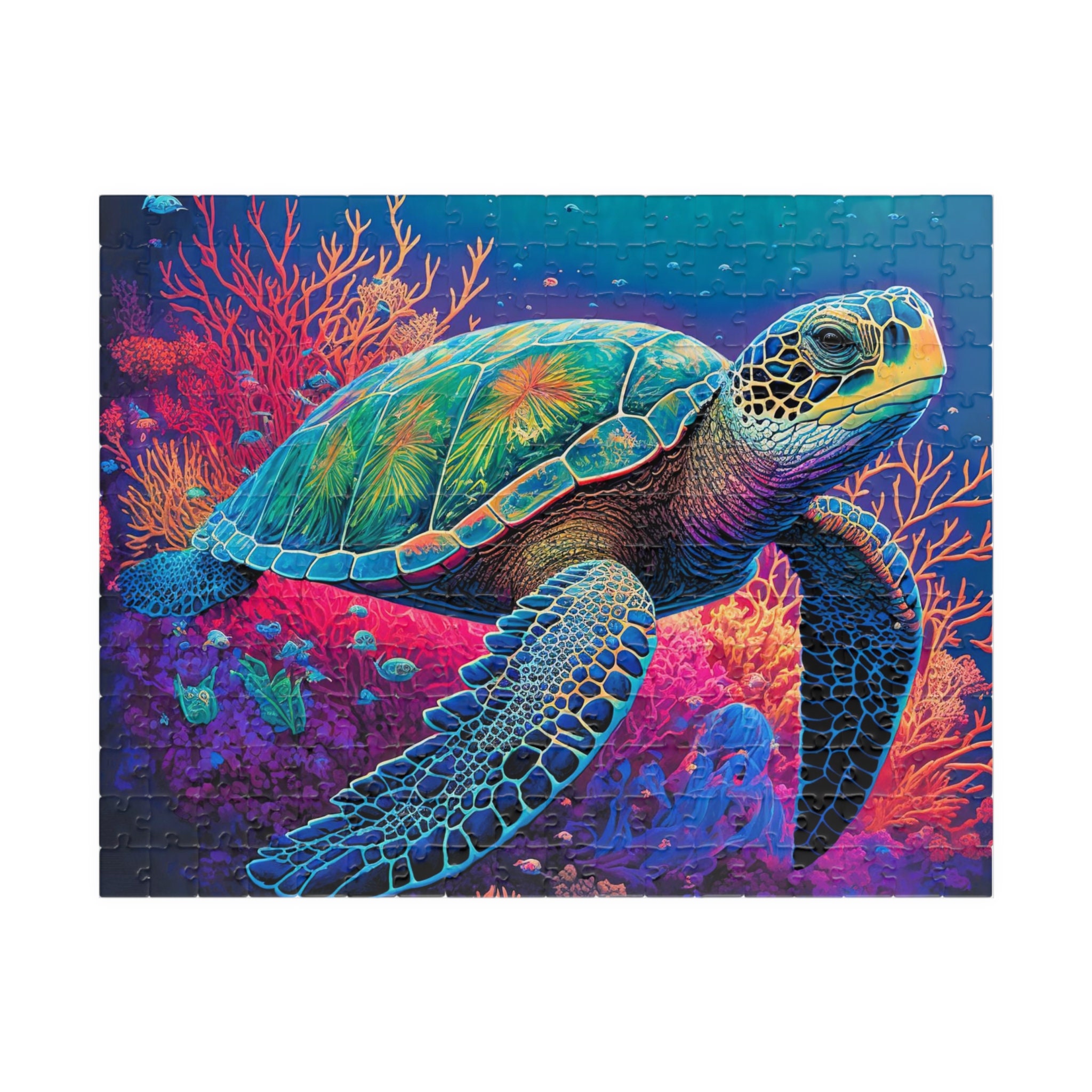 Sea Turtle Jigsaw Puzzle - Giant Turtles Lovers Gift - Colorful ...
