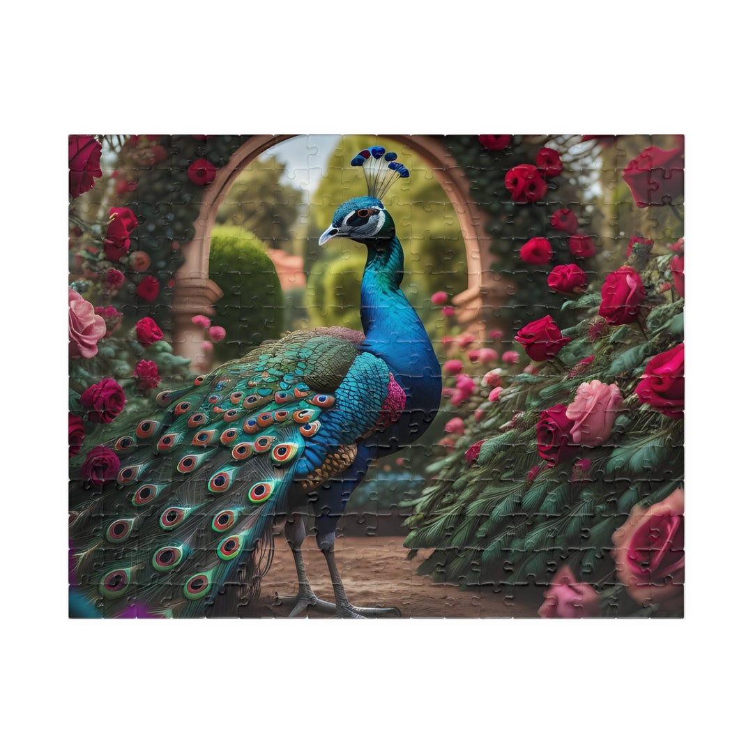 Fantasy Peacock in Rose Garden Jigsaw Puzzle - Peacocks Bird Lovers ...