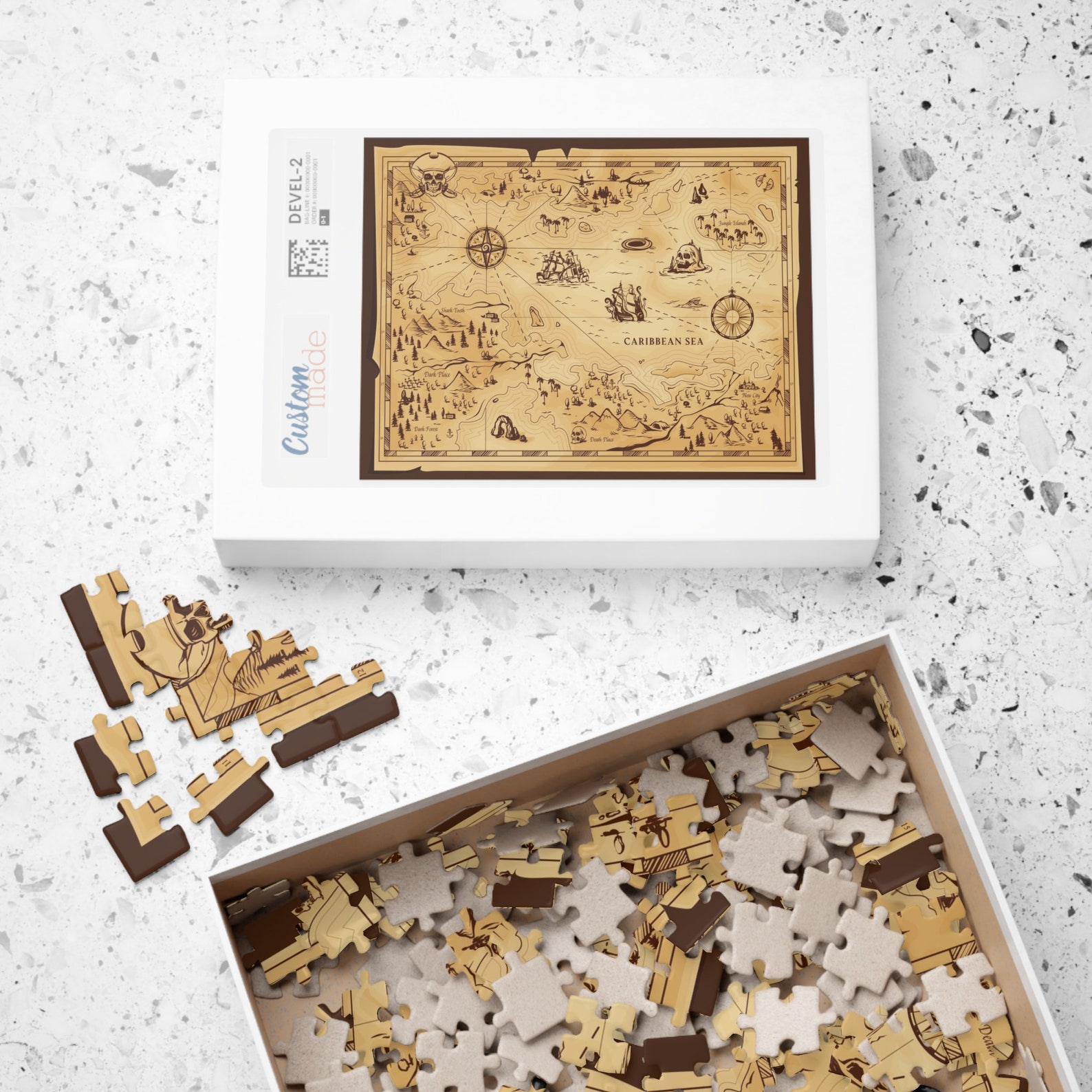 Treasure Map Jigsaw Puzzle - Pirate Ship Adventure Lovers Gift ...
