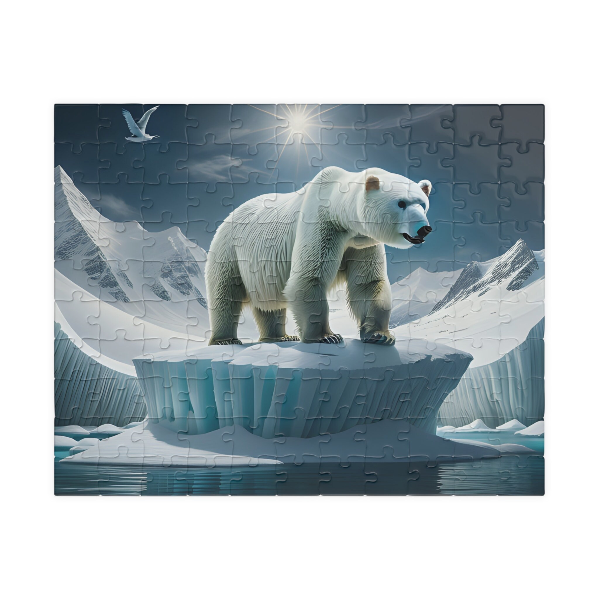 Polar Bear on Iceberg Jigsaw Puzzle - Arctic Animal Lovers Gift ...