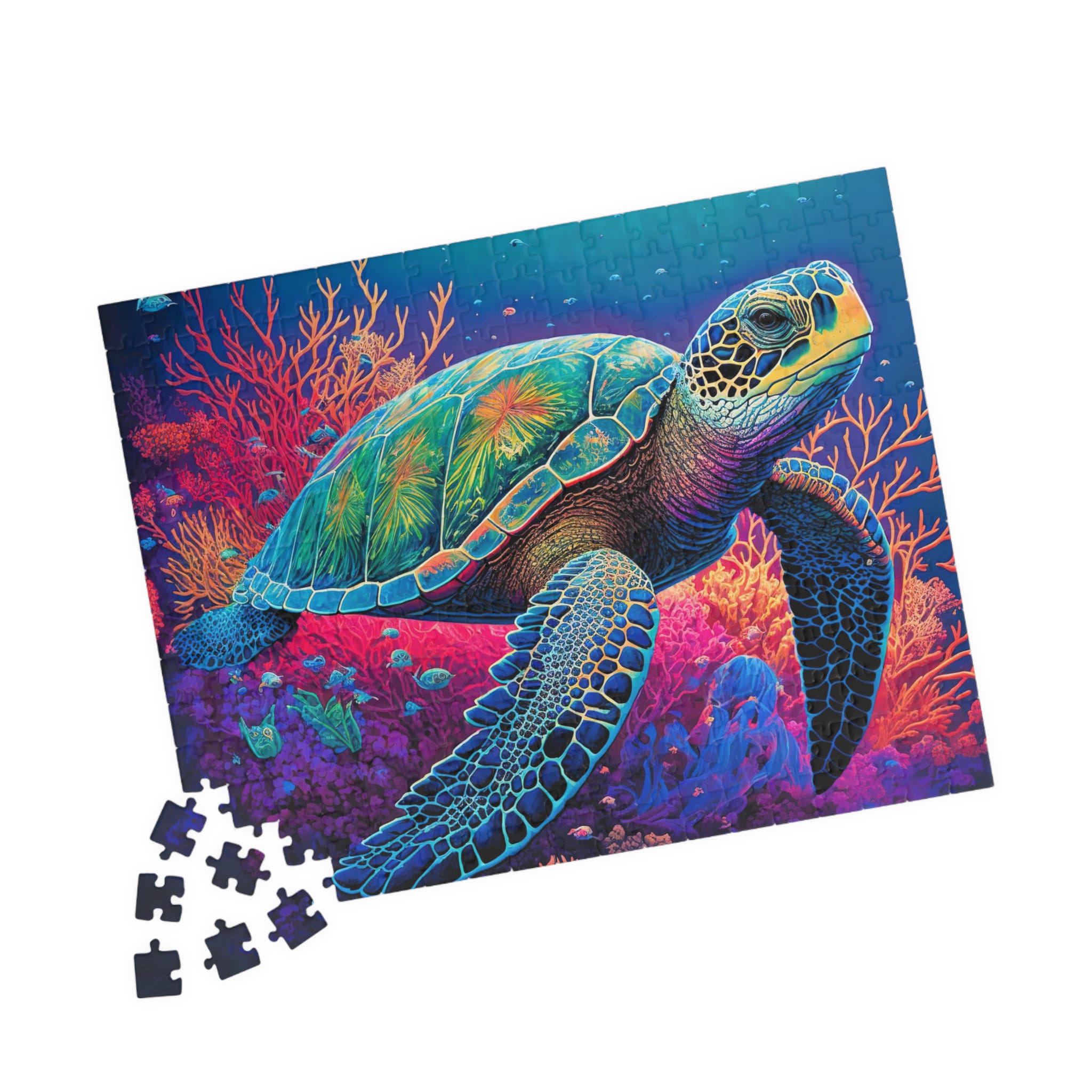 Sea Turtle Jigsaw Puzzle - Giant Turtles Lovers Gift - Colorful ...
