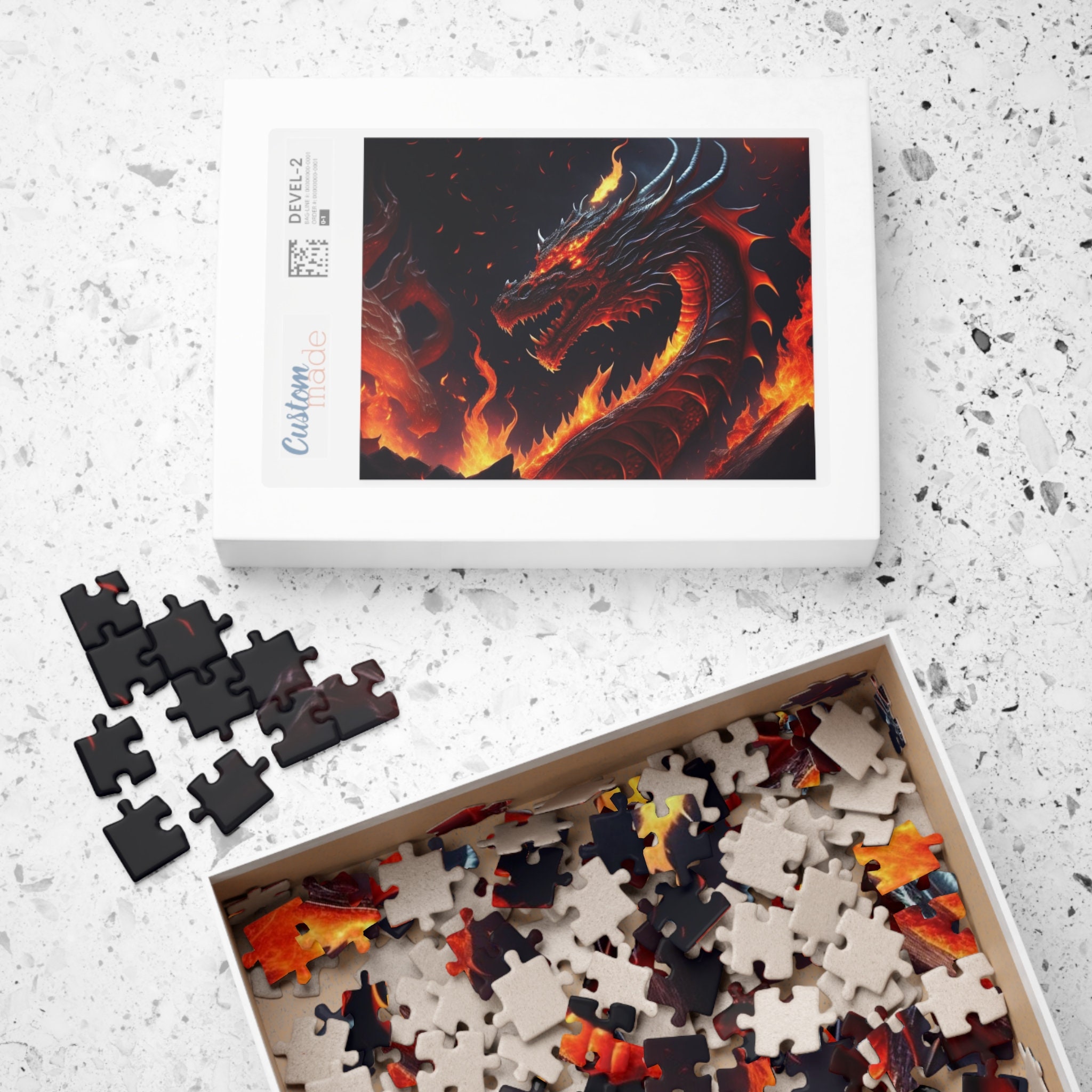 D&D Dragon Jigsaw Puzzle - Dungeons and Dragons Lovers Gift - Fire ...
