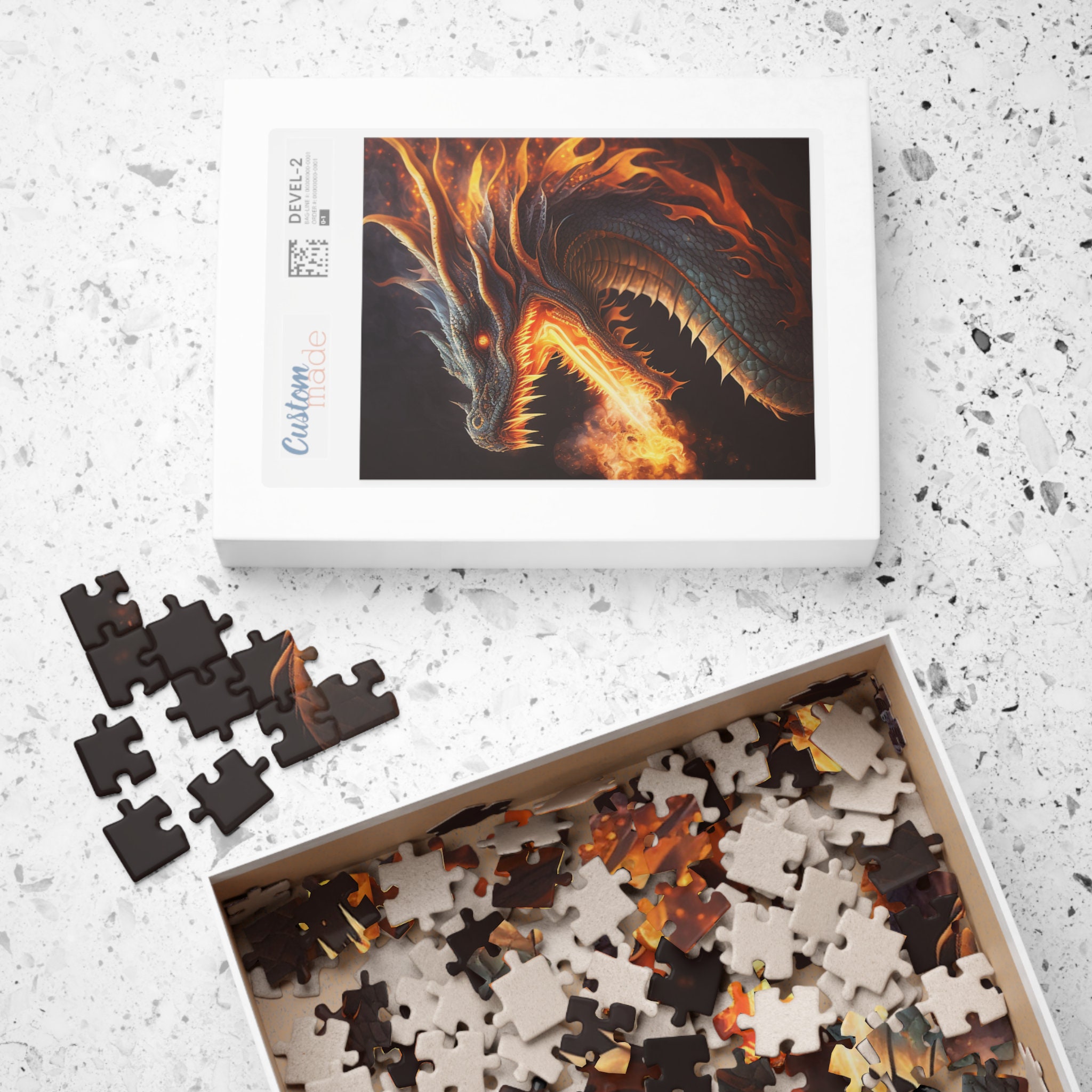 Fire Breathing Dragon Jigsaw Puzzle - Fantasy Dragons Lovers Gift ...