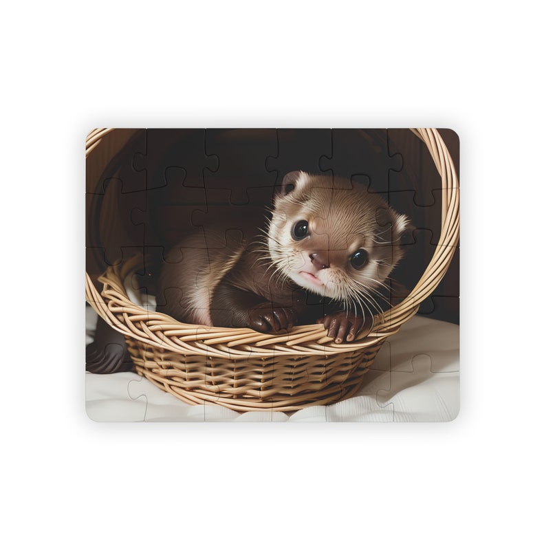 Baby Otter Basket Kid's Jigsaw Puzzle - Toddler River Otters Gift ...